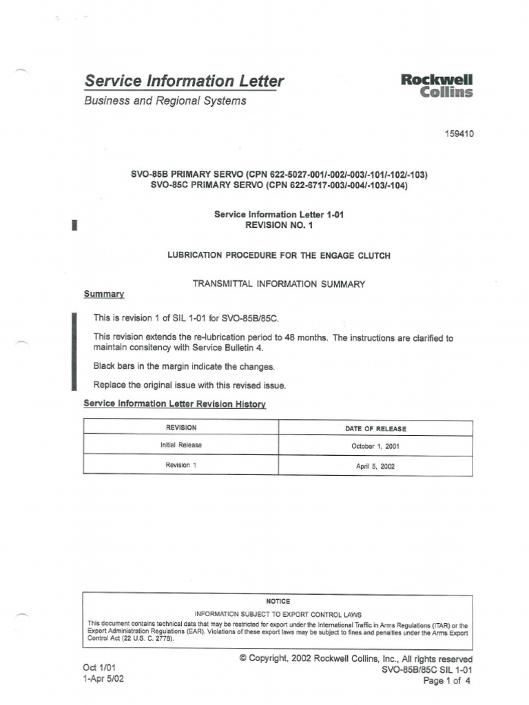 Rockwell Collins SVO-85B85C SIL 1-01 | PDF