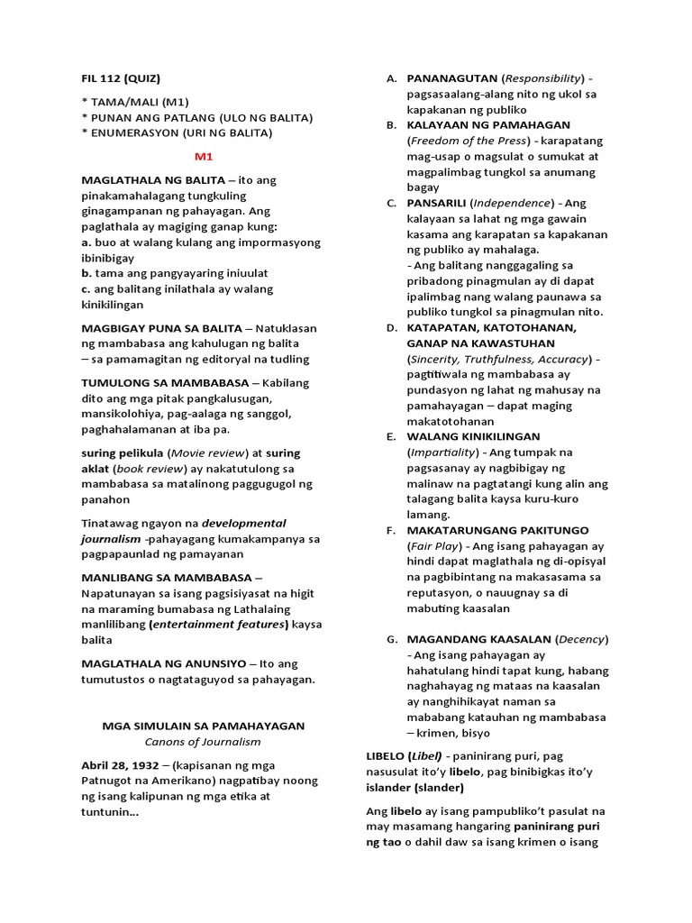 Reviewer Fil 112 | PDF