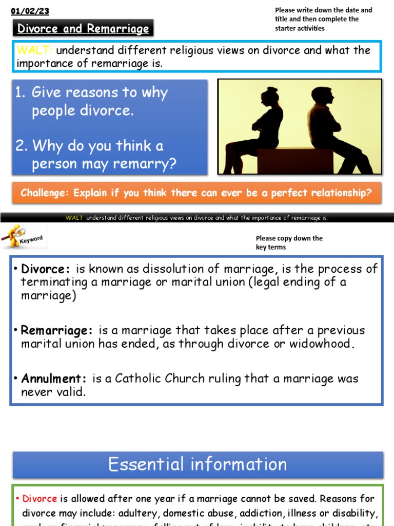 Lesson 7 - Divorce Remarriage LHA Cover | PDF | Marriage | Divorce