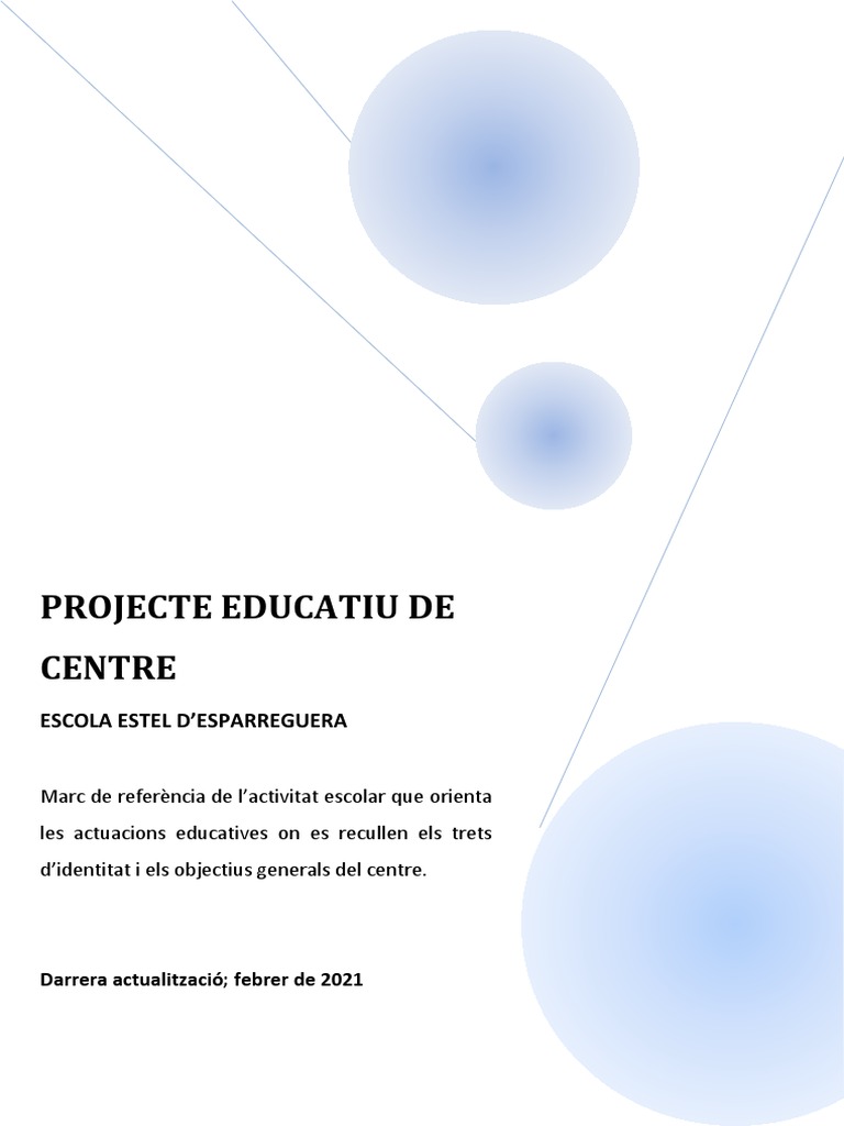 Projecte Educatiu de Centre | PDF
