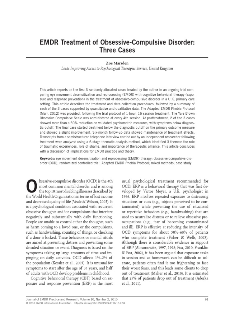 EMDR For OCD | PDF | Eye Movement Desensitization And Reprocessing ...