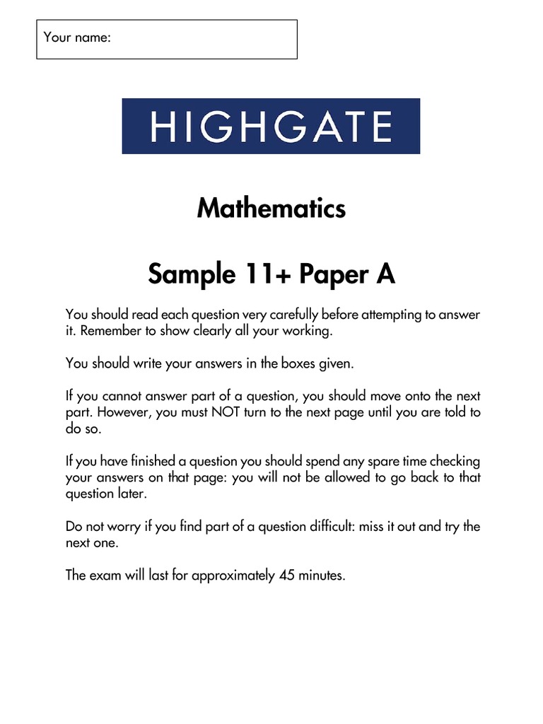 Maths 11 Sample Paper A | PDF