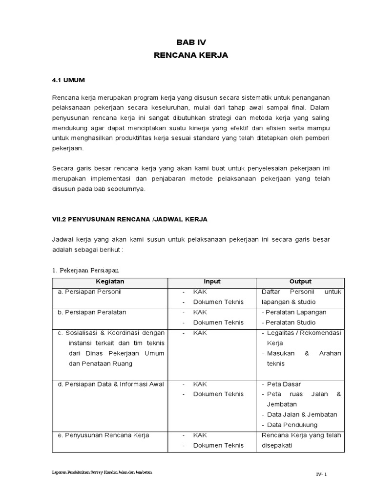 Laporan SKJ - 4 Rencana Kerja | PDF