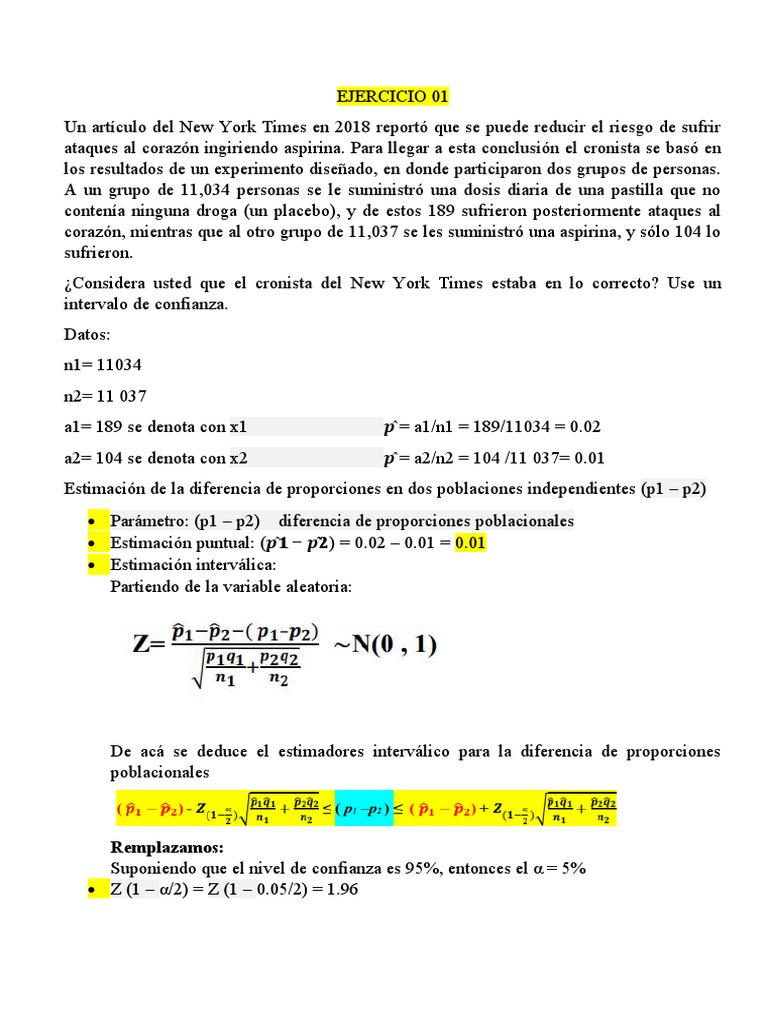 Ejercicios de Estadística | PDF | Intervalo de confianza | Estimador