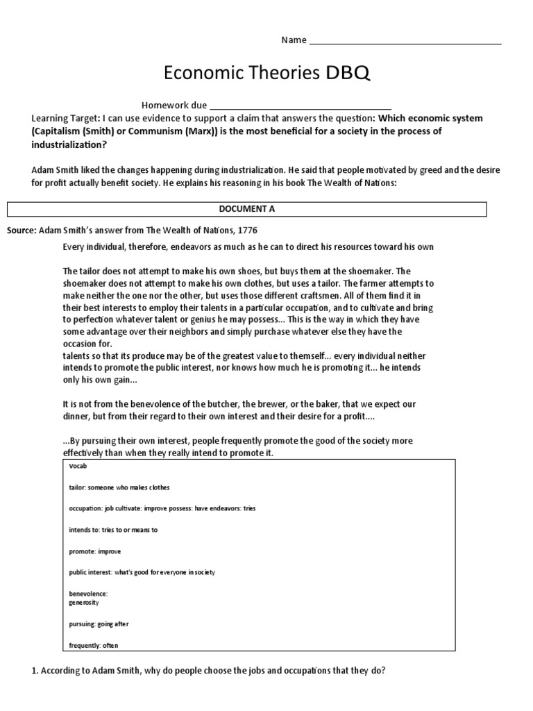 Economic Systems DBQ-1-2 | Download Free PDF | Capitalism | Prices