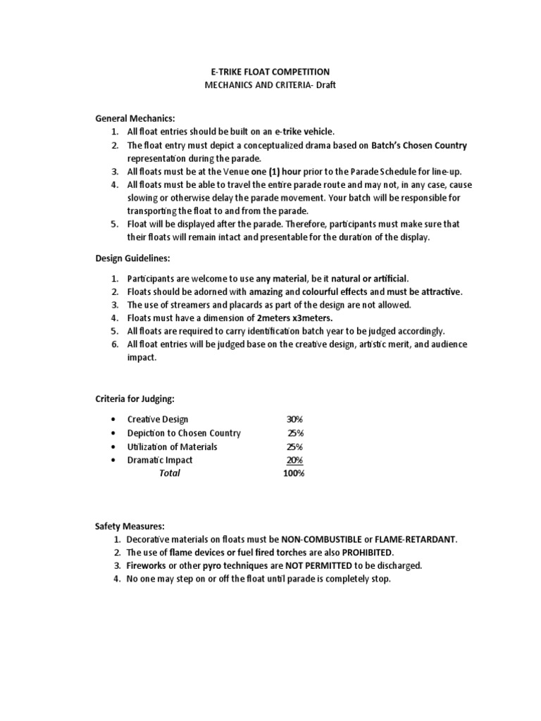 Float Criteria | PDF