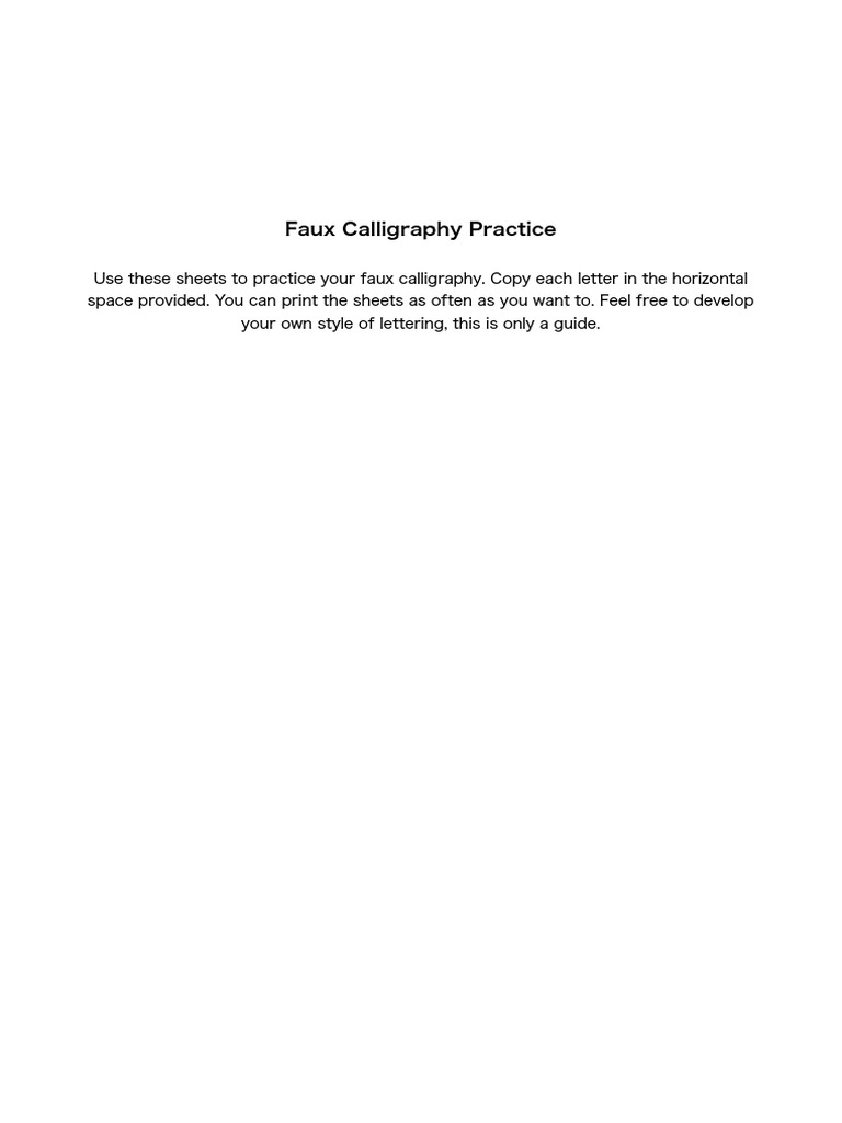 U3 - ADJ - 05 Lettering Practice Sheet - Faux Calligraphy | PDF