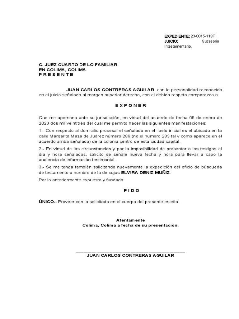 Promoción Solicitando Nueva Fecha de Audiencia | PDF | Derecho