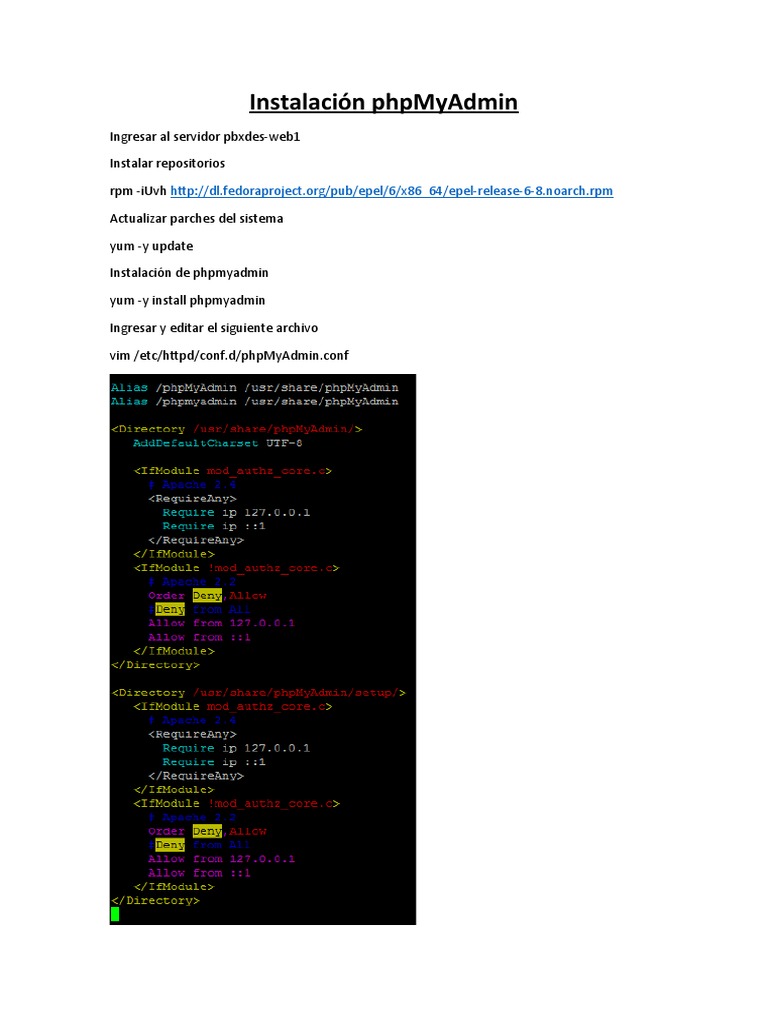 Instalación phpMyAdmin | PDF