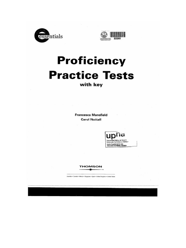 Thomson Proficiency Practice Tests With Key | PDF