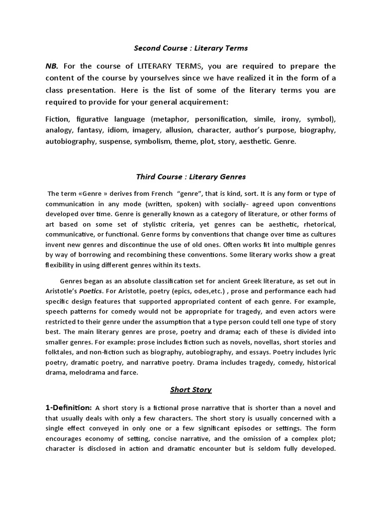 Literary Genres | PDF | Genre | Short Stories