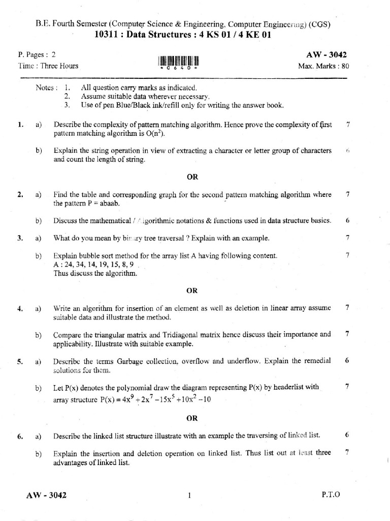 Sem Iv Data Structues Pdf Matrix Mathematics Computer Programming