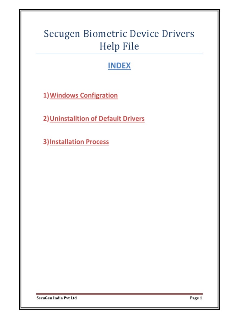 Biometric Driver Setup Guide | PDF | Microsoft Windows | Installation ...
