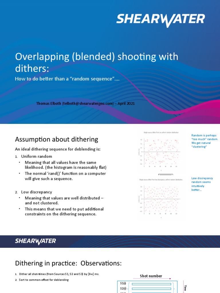 Overlapping (blended) shooting with dithers: Achieving low discrepancy ...