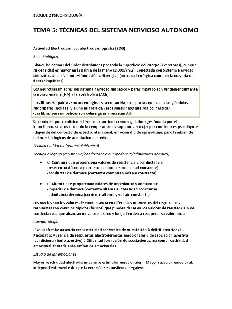 TEMA 5 Psicofisio | PDF