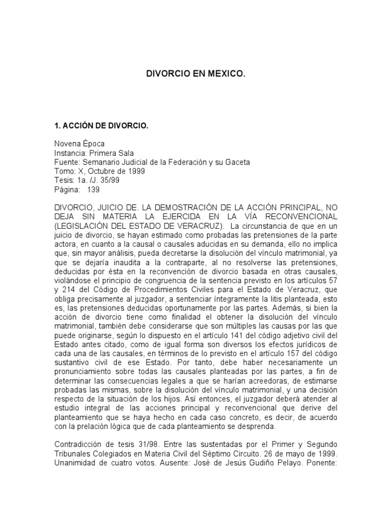 Divorcio en Mexico | PDF | Divorcio | Res Judicata