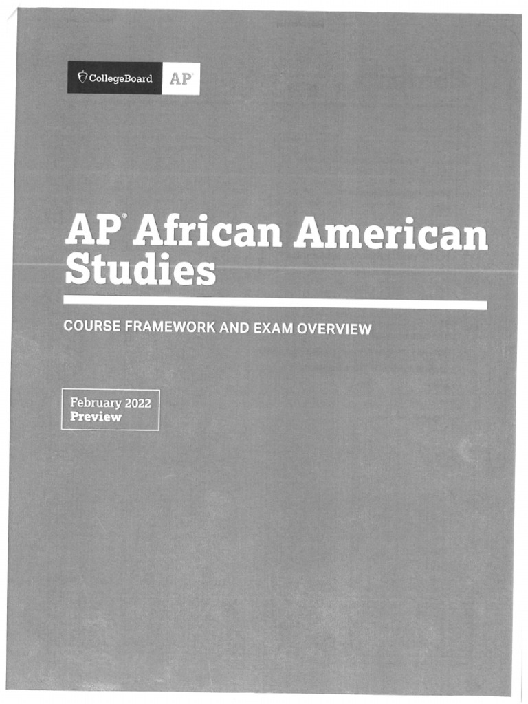 OLD AP African American Studies Coursework | PDF