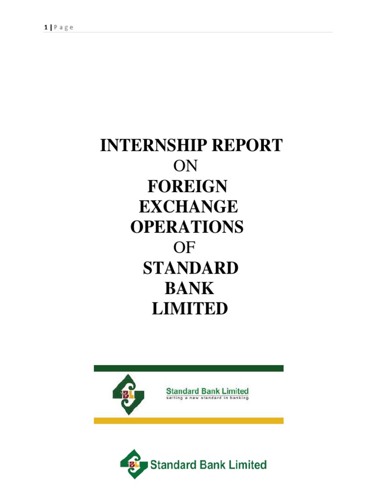 Internship Report ON Foreign Exchange Operations OF Standard Bank ...