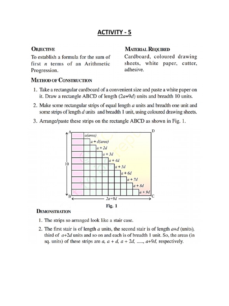 Math Activity 5 Arithmetic Progression | PDF