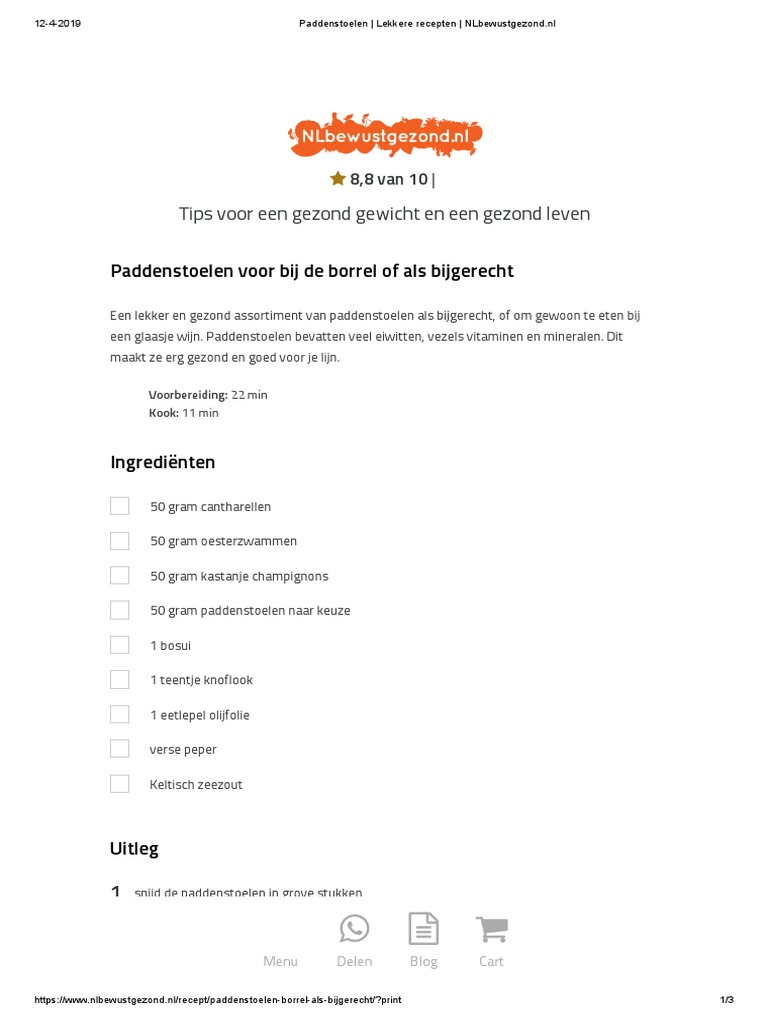 Paddenstoelen - Lekkere Recepten | PDF