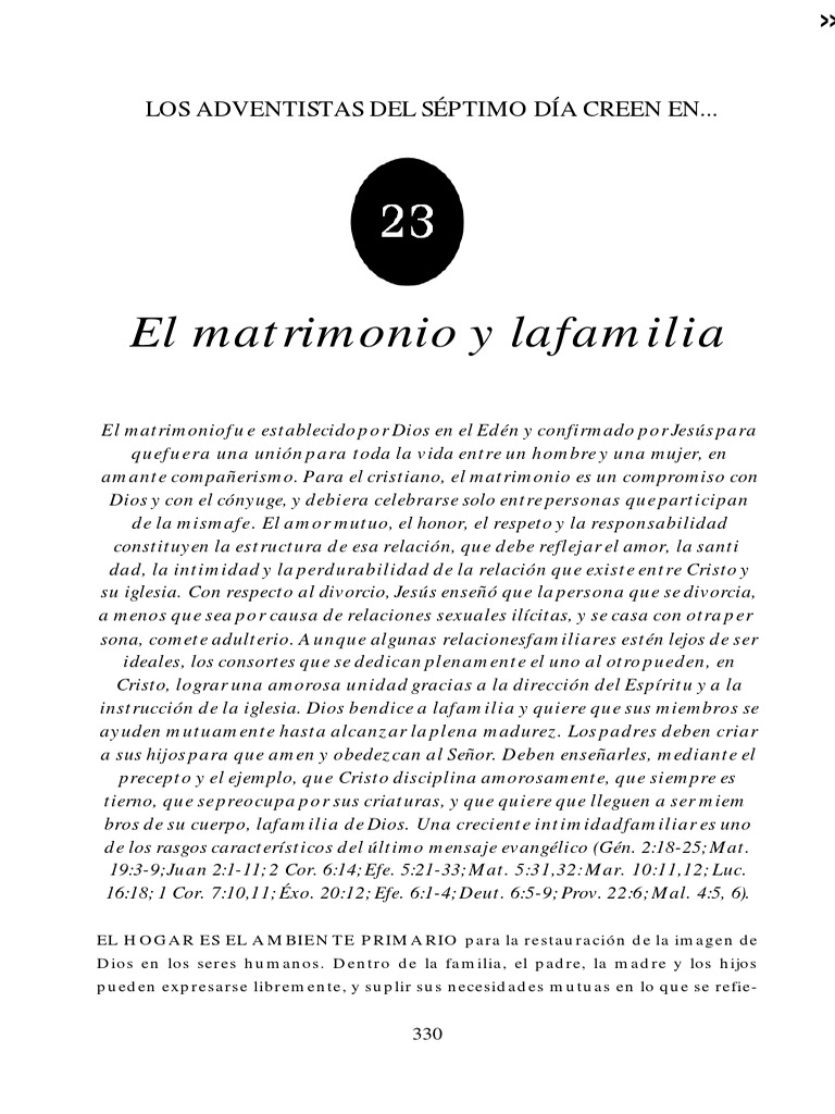 Creencia 23 El Matrimonio y La Familia | PDF | Amor | Divorcio