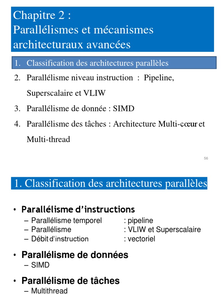 Chapitre 2 Architecture Avancee | PDF | Parallélisme (informatique ...
