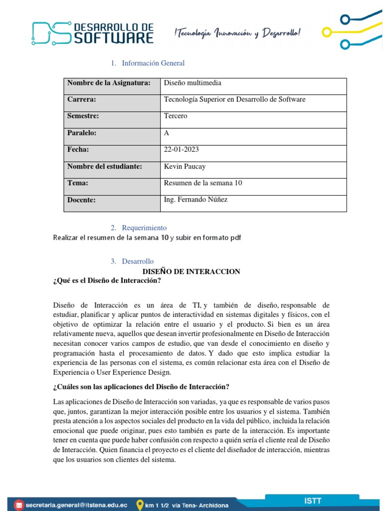 Resumen Semana 10 | PDF | La interacción persona-ordenador | Diseño