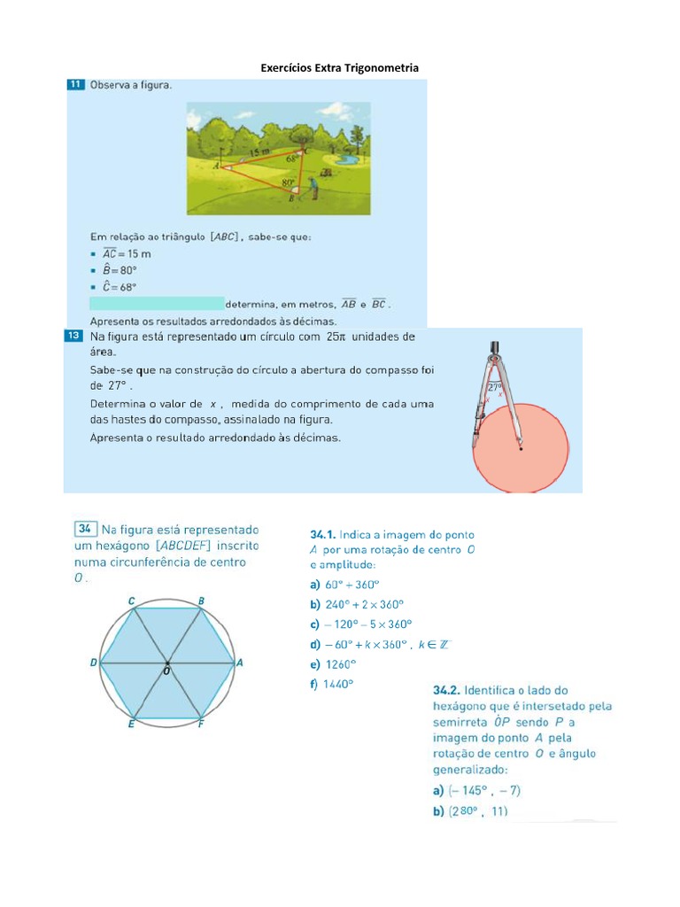 Exercícios Extra Trigonometria | PDF