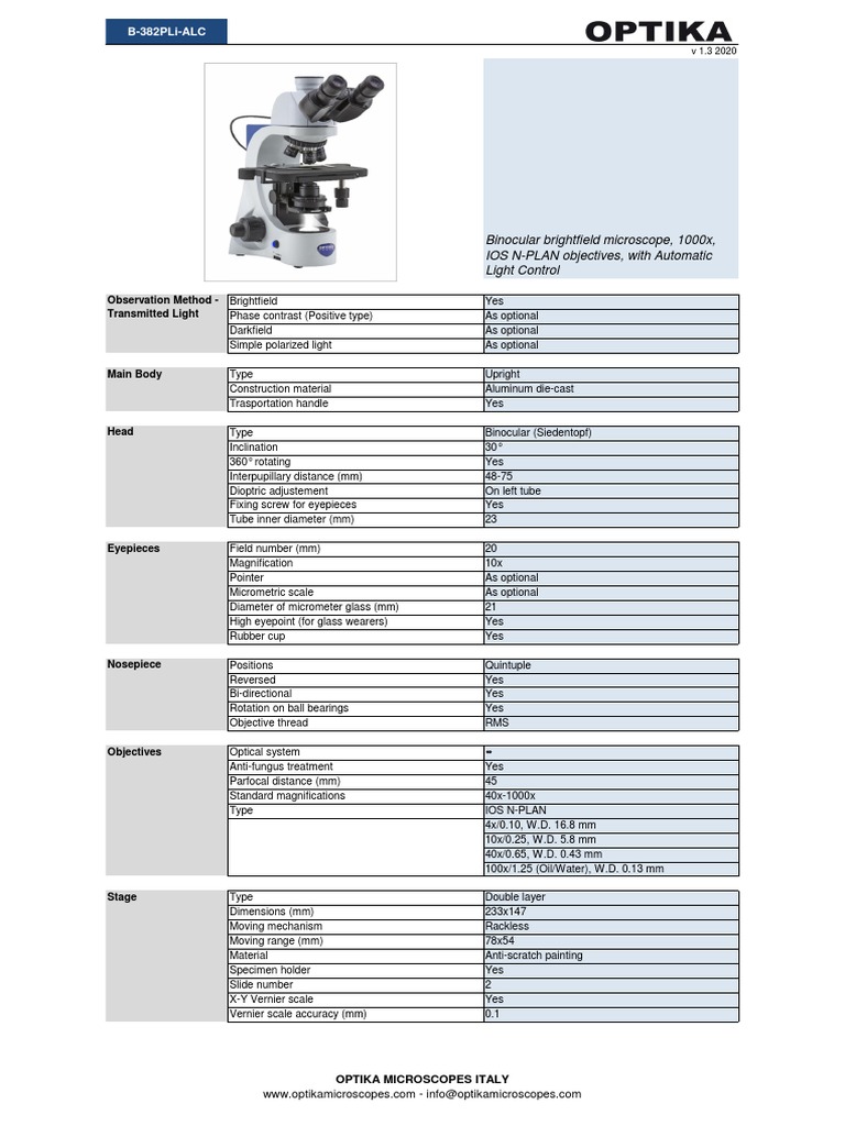 Binocular Brightfield Microscope 1000x | PDF | Natural Philosophy ...