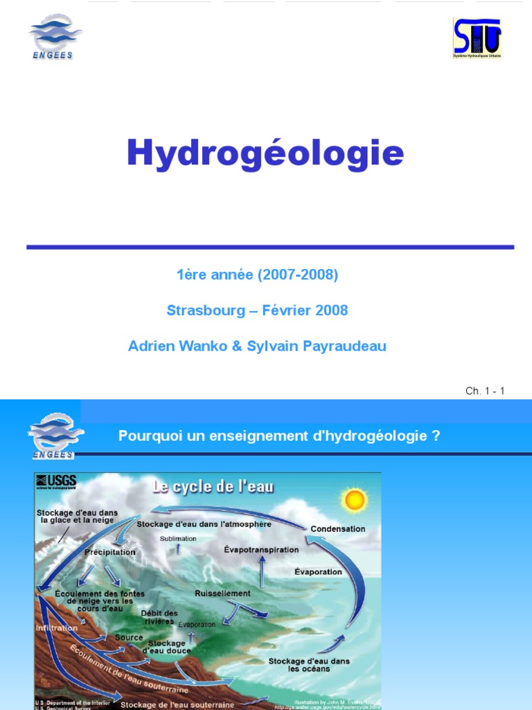 Cours 1 | PDF | Hydrogéologie | Cycle de l'eau