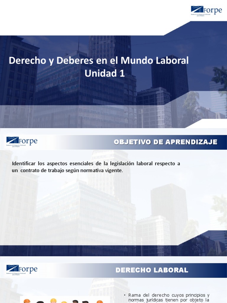 Presentación Derechos y Deberes Mundo Laboral - Unidad Nº1 Rev02 | PDF ...