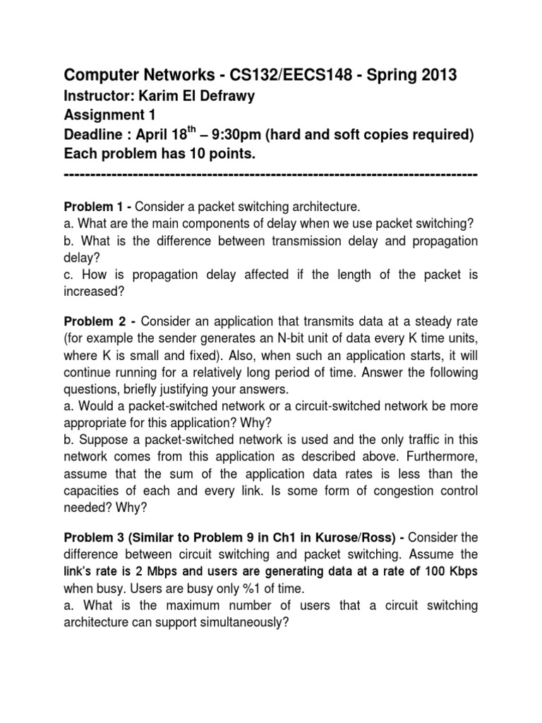 CS132 EECS148 ProblemSet1 | PDF | Computer Network | Internet