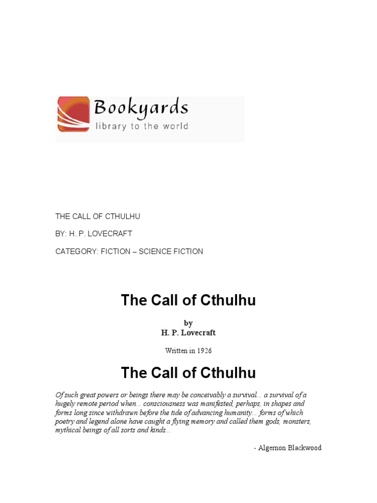 The Call of Cthulhu | PDF