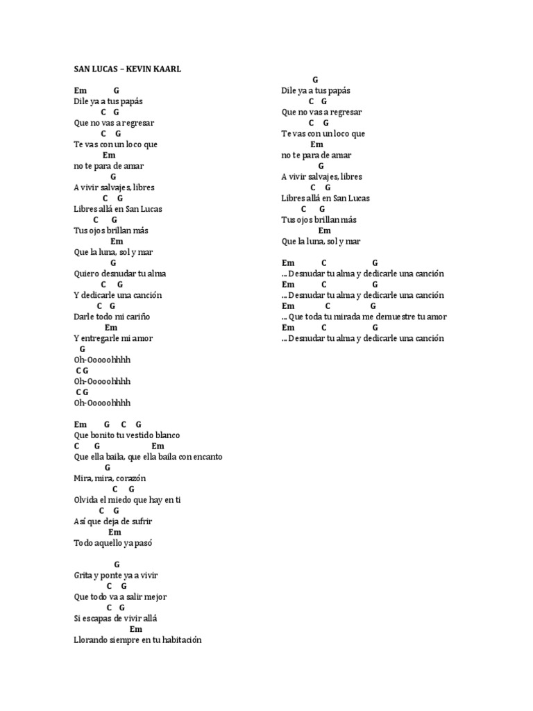 San Lucas - Kevin Kaarl | PDF