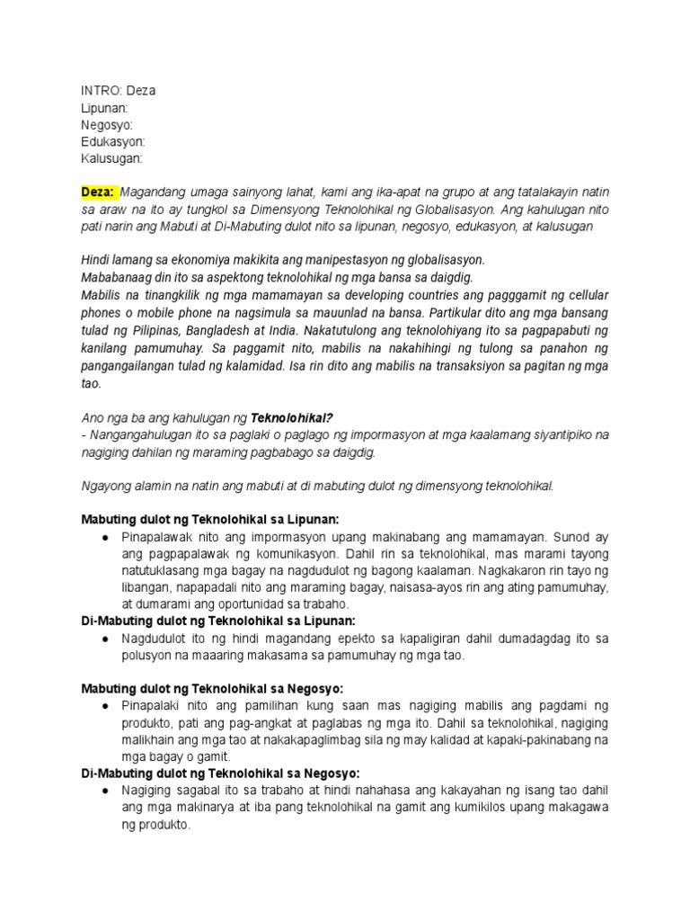 Ap Reporting - Teknolohikal | PDF