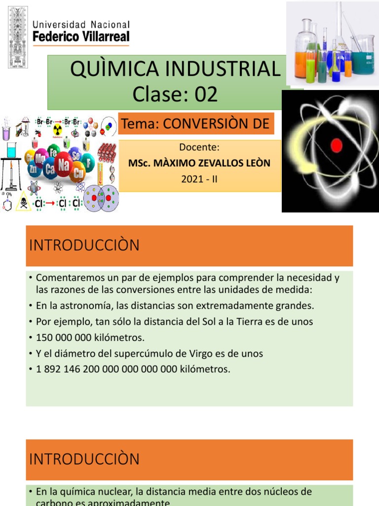 Clase 02 QUÌMICA CLASE INDUSTRIAL | PDF | Litro | Volumen
