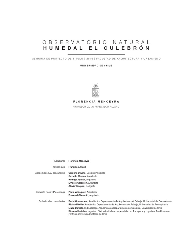 Observatorio Natural en Humedal Culebrón | PDF | Cambio climático | Tsunami