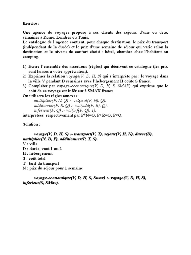 Prolog Exercice | PDF