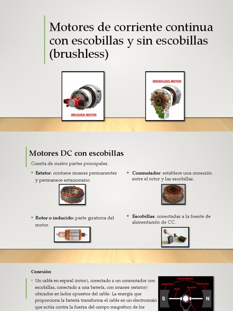 Motores de Corriente Continua Con Escobillas y Sin | PDF | Motor eléctrico | Ingenieria Eléctrica