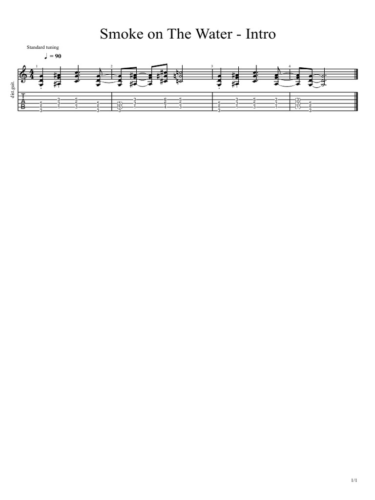 Smoke on The Water Guitar Tab Intro | PDF