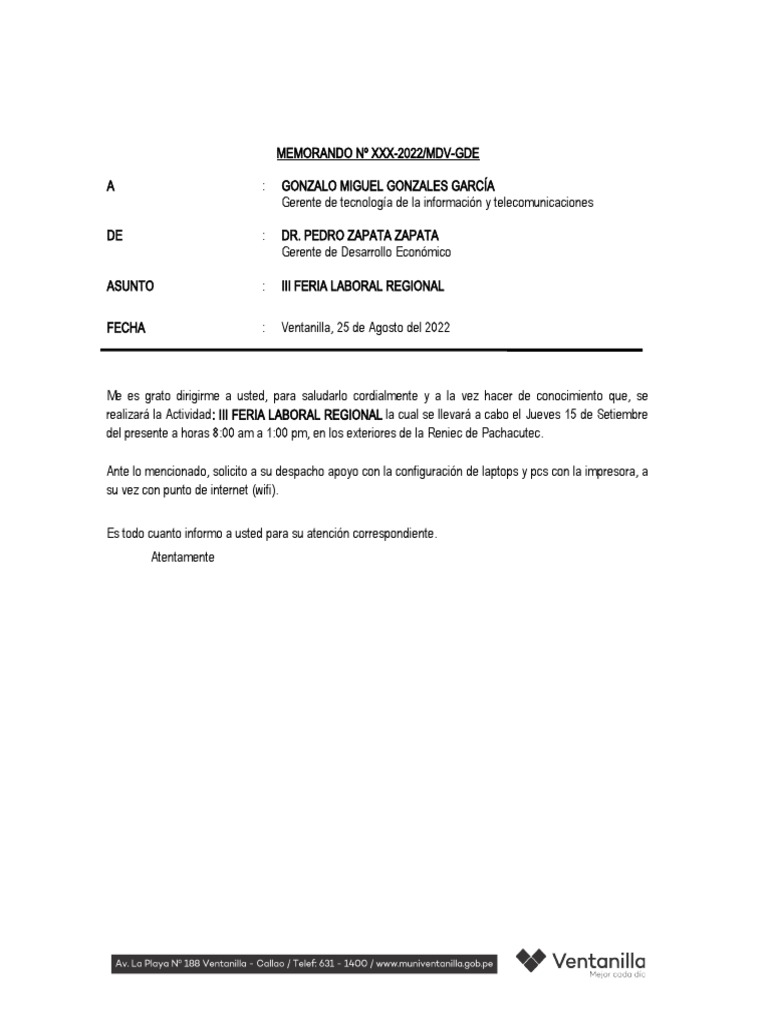 Memo N°413-2021-Mdv-Gde Tecnologia | PDF | Informática | Tecnología