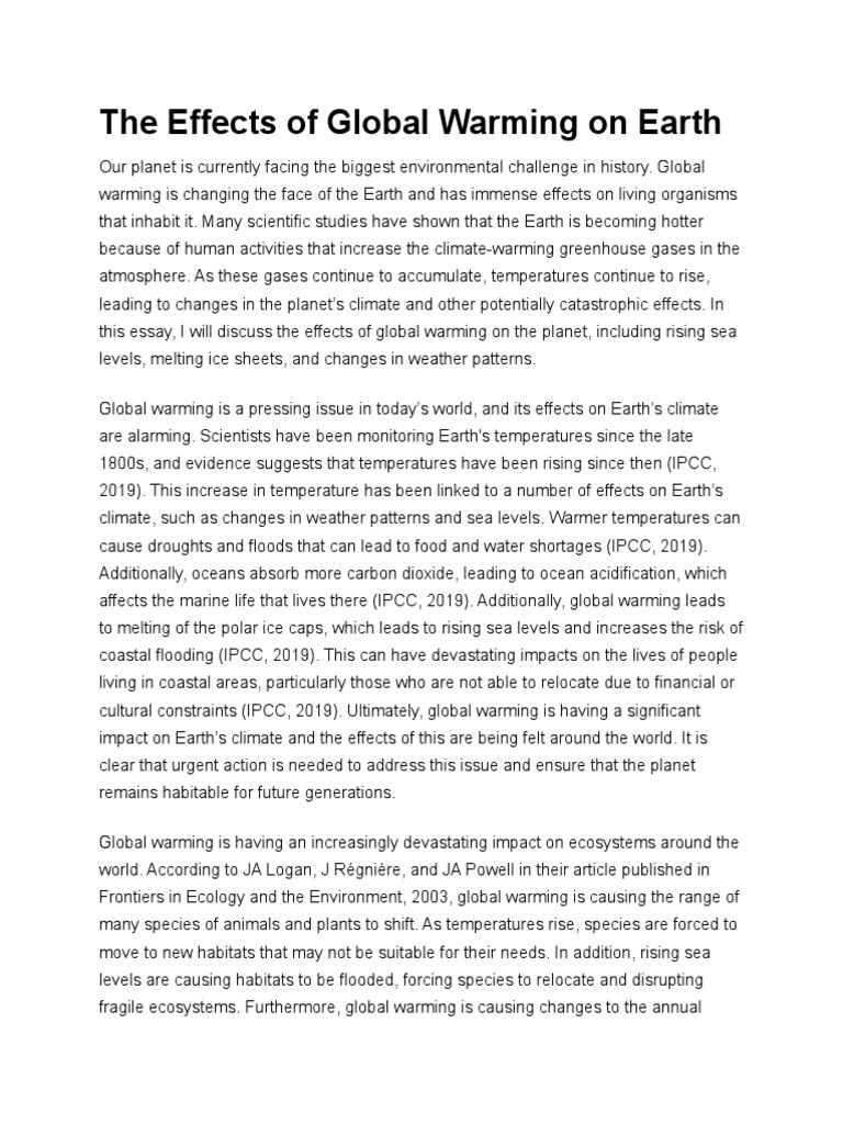 Global Warming's Impact on Earth | PDF | Climate Change | Biodiversity