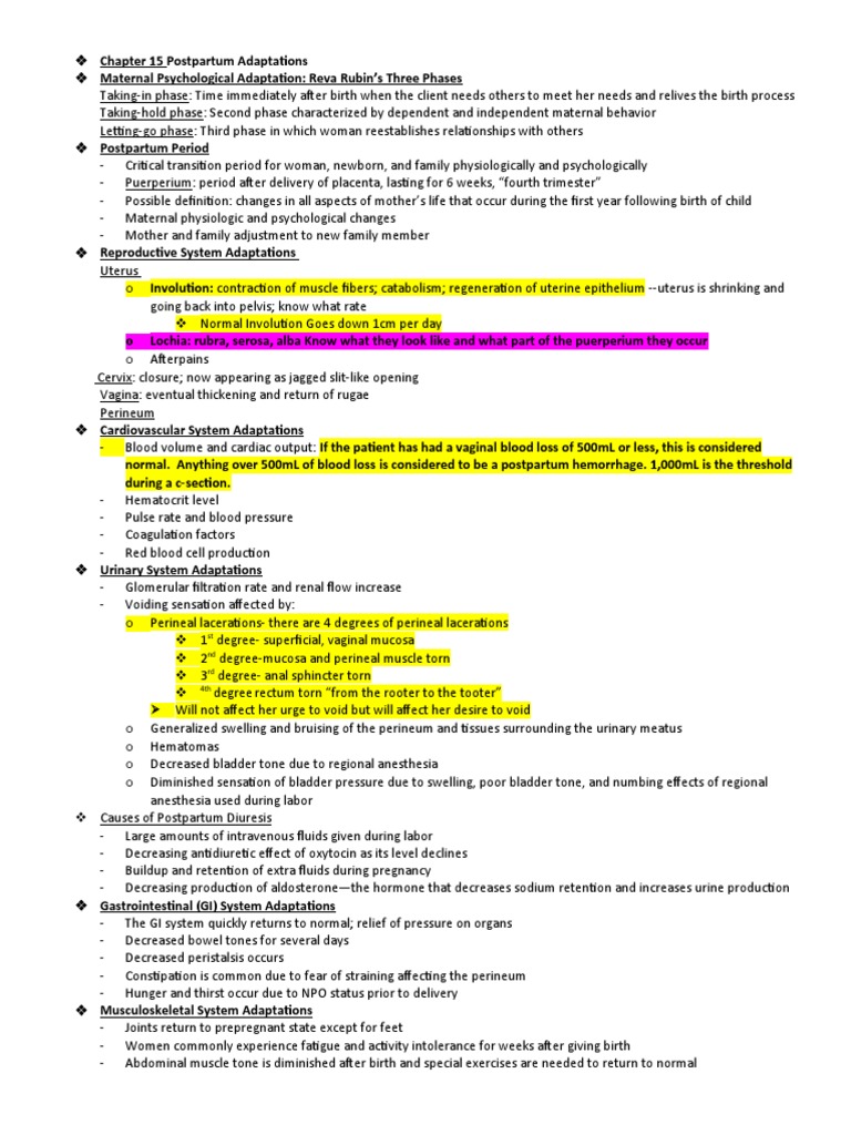 Postpartum Psychological Adaptation Phases | PDF | Breastfeeding ...