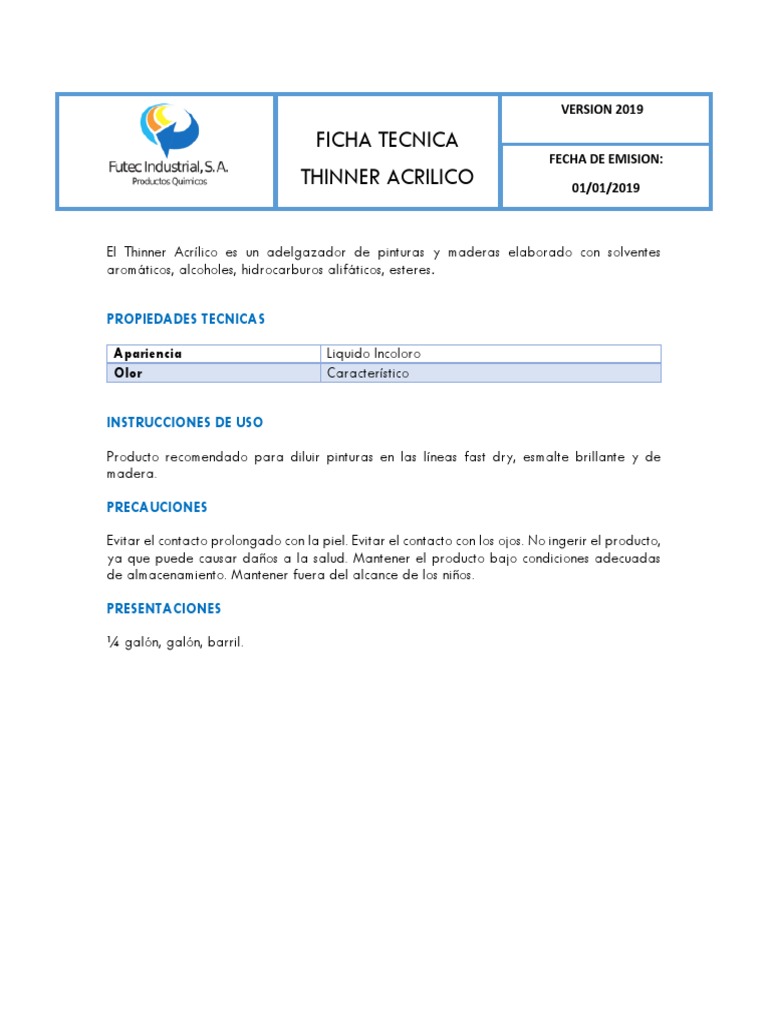 Thinner Acrilico | PDF