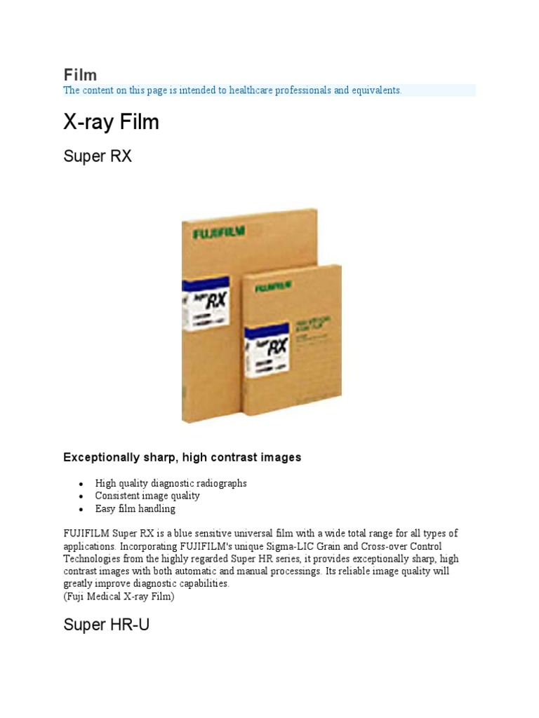 Film | PDF | Radiography | Fujifilm