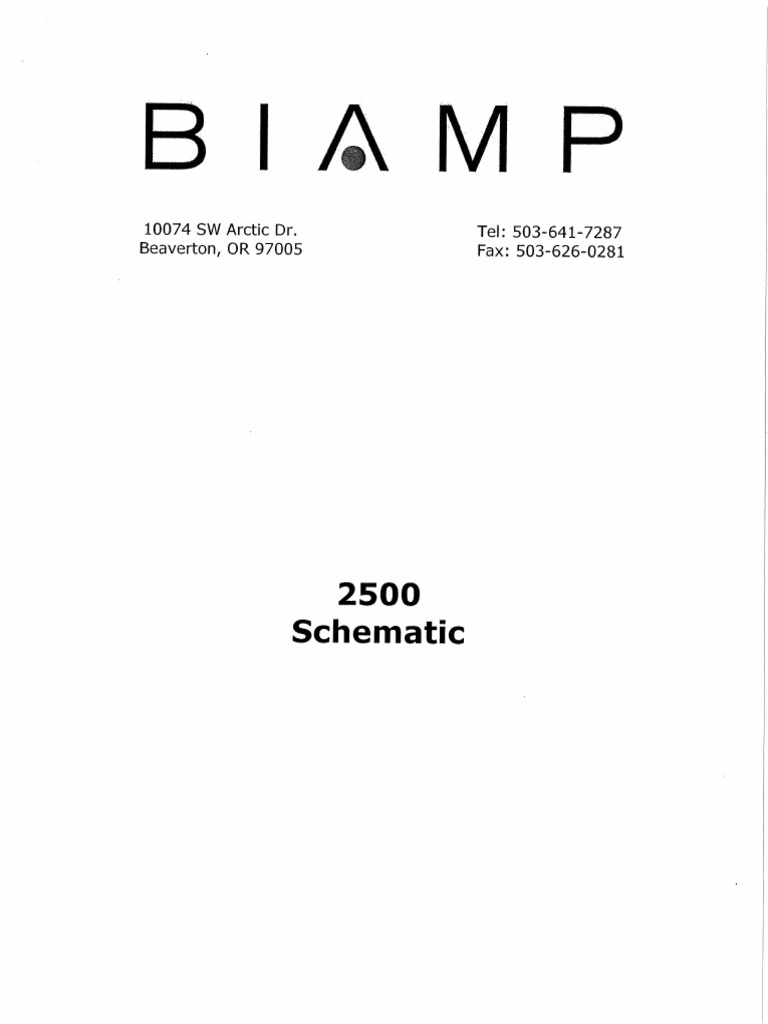 Biamp 2500 Power Amp Schematic | PDF