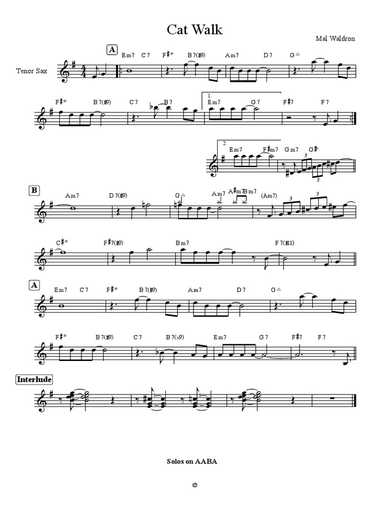Cat Walk (Realbook Type) BB | PDF