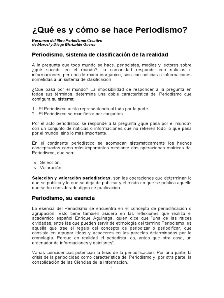Qué Es y Cómo Se Hace Periodismo | PDF | Coma | Periodismo