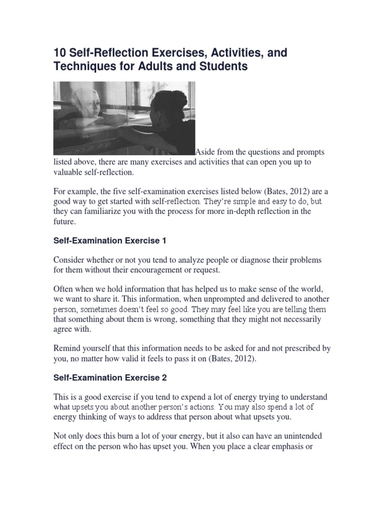 Self-Reflection Exercises for Growth | PDF | Conversation | Knowledge