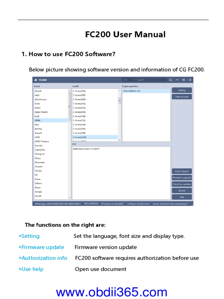 FC200 User Manual: 1. How To Use FC200 Software? | Download Free PDF | Flash Memory | Booting